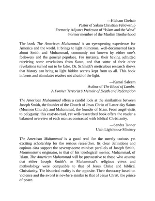 The American Muhammad Joseph Smith Founder Of Mormonism Alvin J Schmidt ...