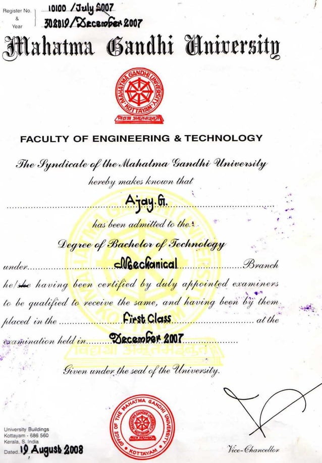 Btech Certificate | PDF