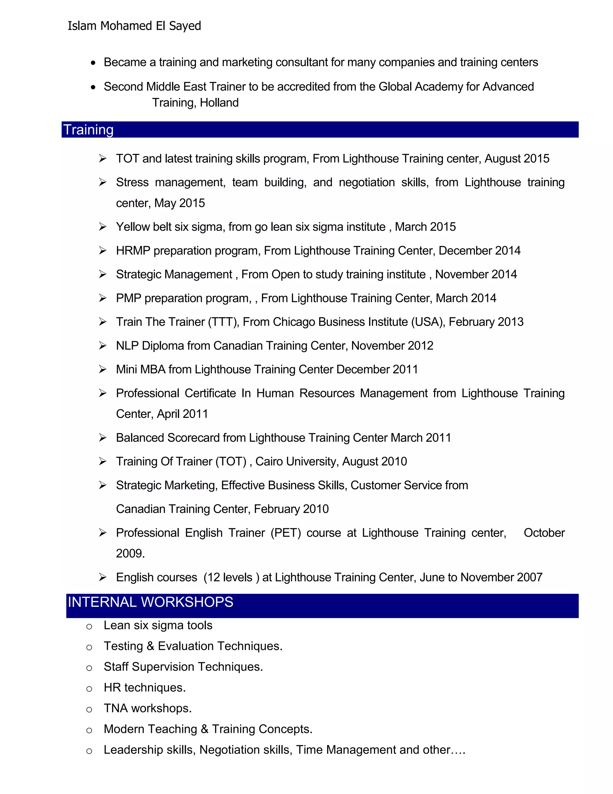 Islam Mohamed s Resume | PDF