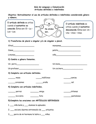 Hojas De Trabajo Sencillas: Sustantivos En Plural