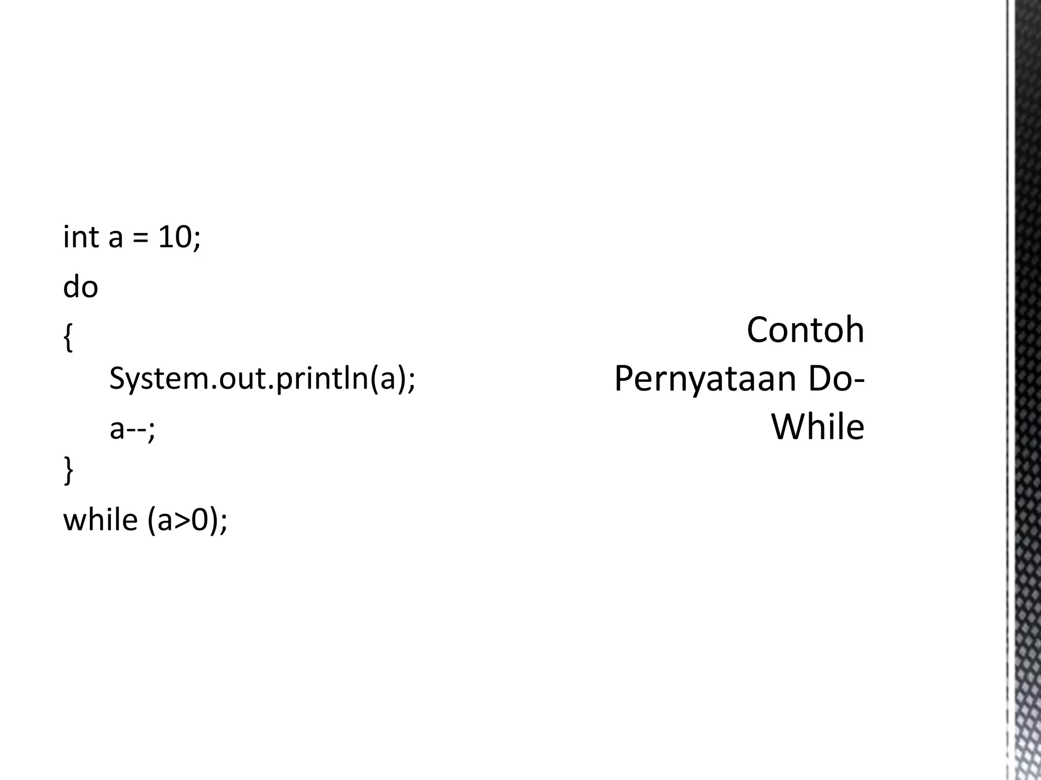Struktur Kontrol Perulangan Pada Java | PPT