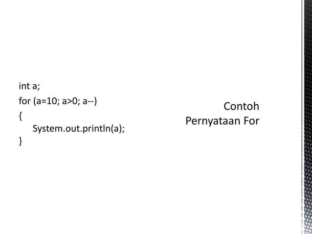 Struktur Kontrol Perulangan Pada Java | PPT