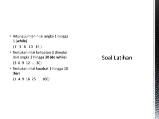 Struktur Kontrol Perulangan Pada Java | PPT