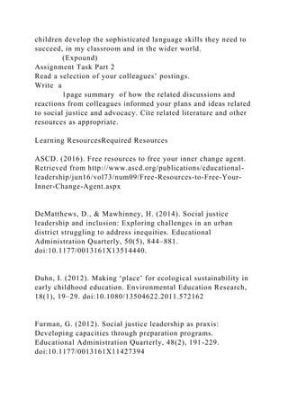 28085 Module 4Discussion 1 Advocacy OverviewWhat key advocacy | PDF