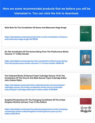 On The Constitution Of Atoms And Molecules Niels Bohr | PDF