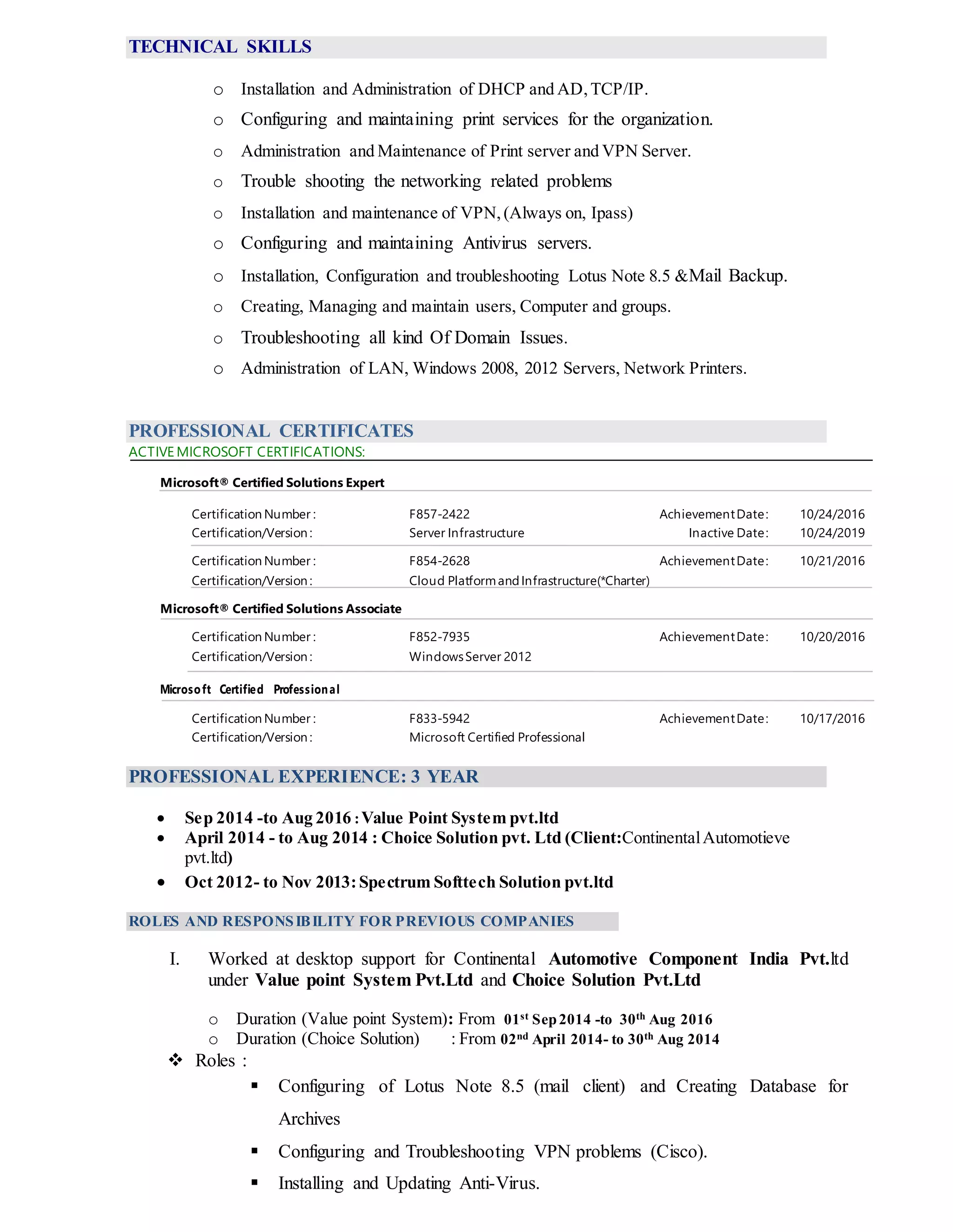 Updated Resume | DOCX | IT and Internet Support | Internet