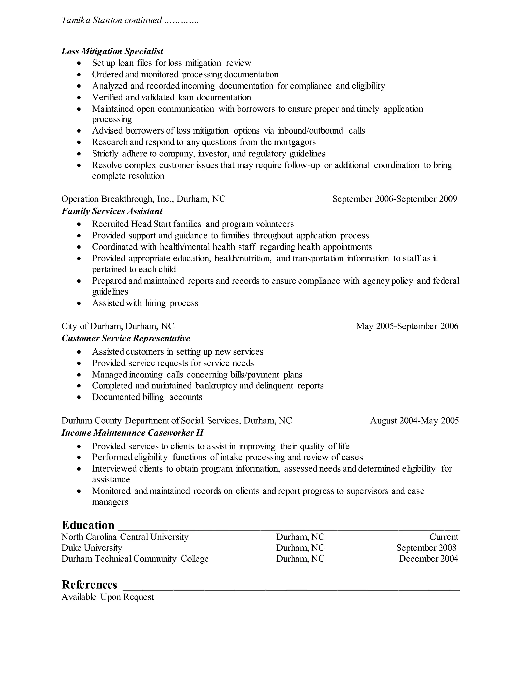 Tamika Resume 2016 | DOCX