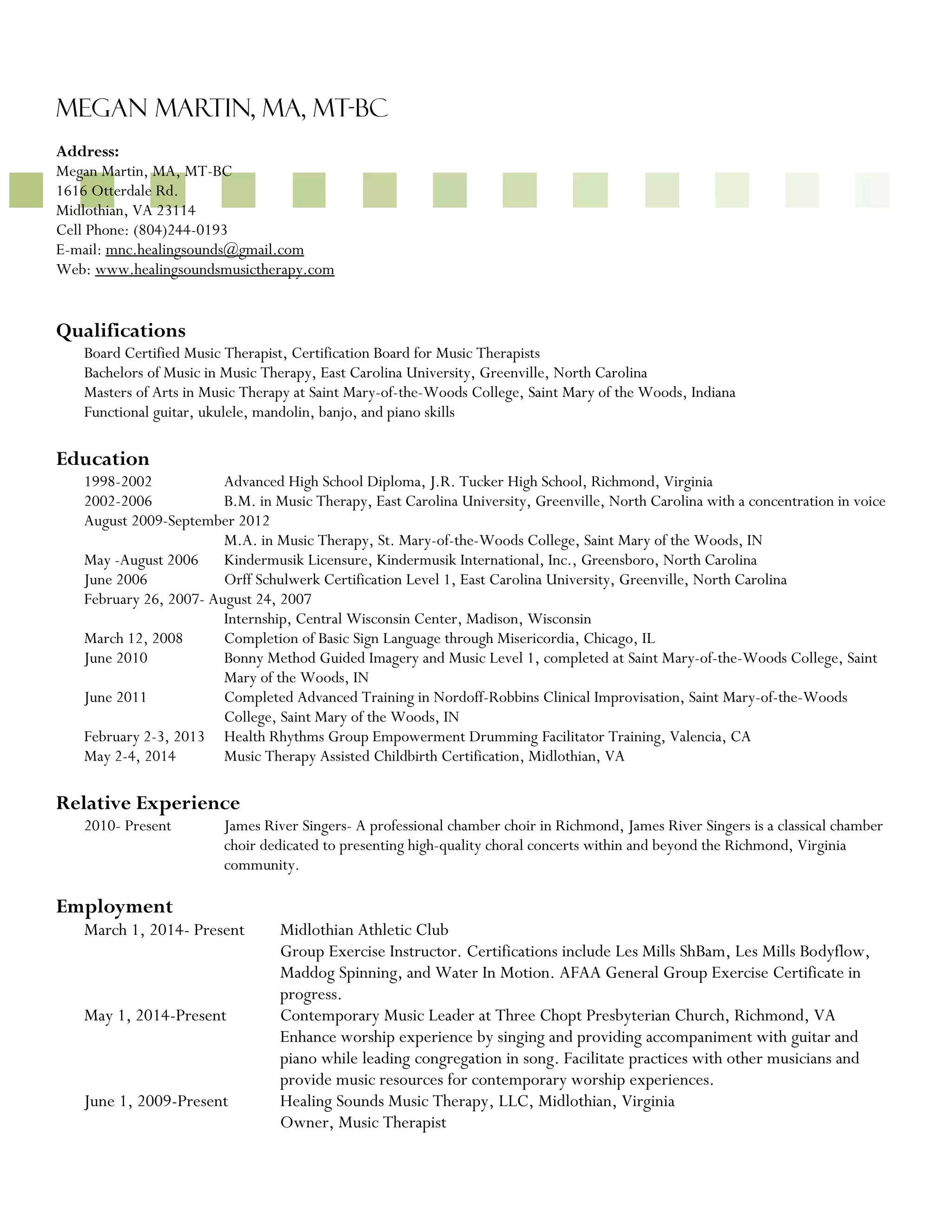 Megan Martin Resume | PDF