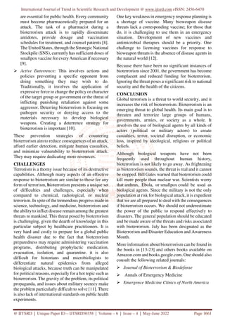 Bioterrorism An Introduction | PDF