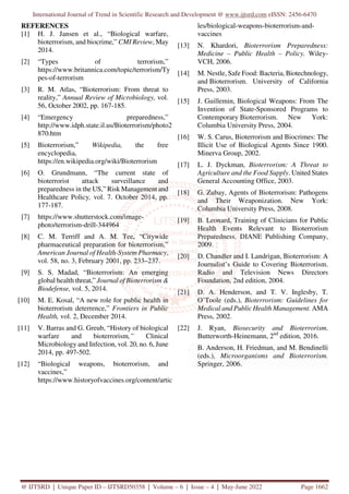 Bioterrorism An Introduction | PDF