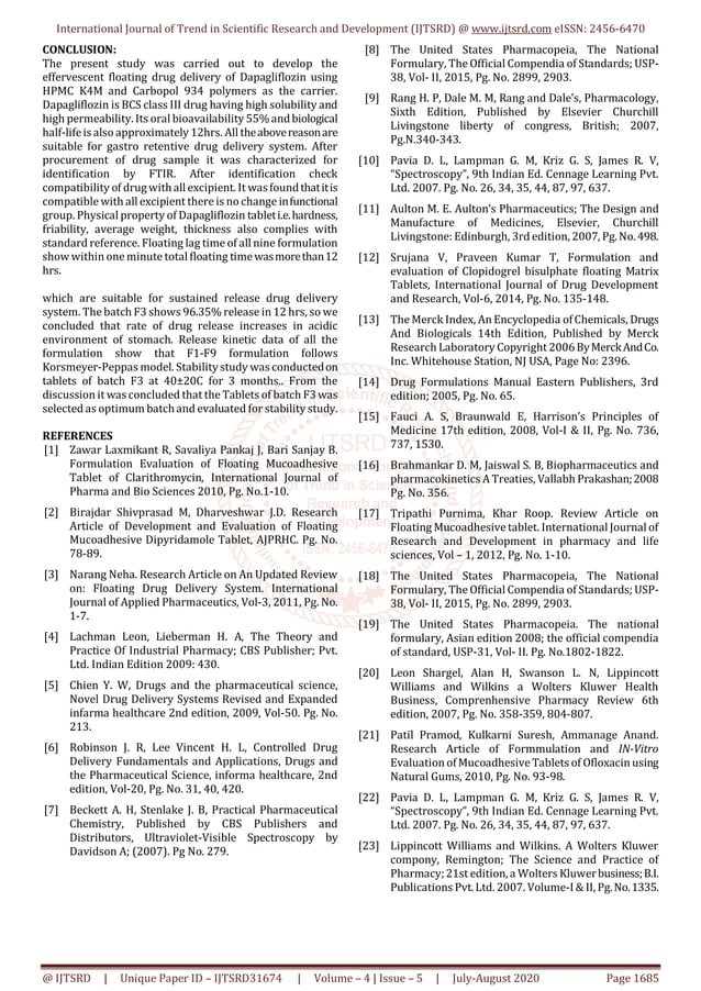 Design and Development of Effervescent Floating Tablet Dapagliflozin | PDF