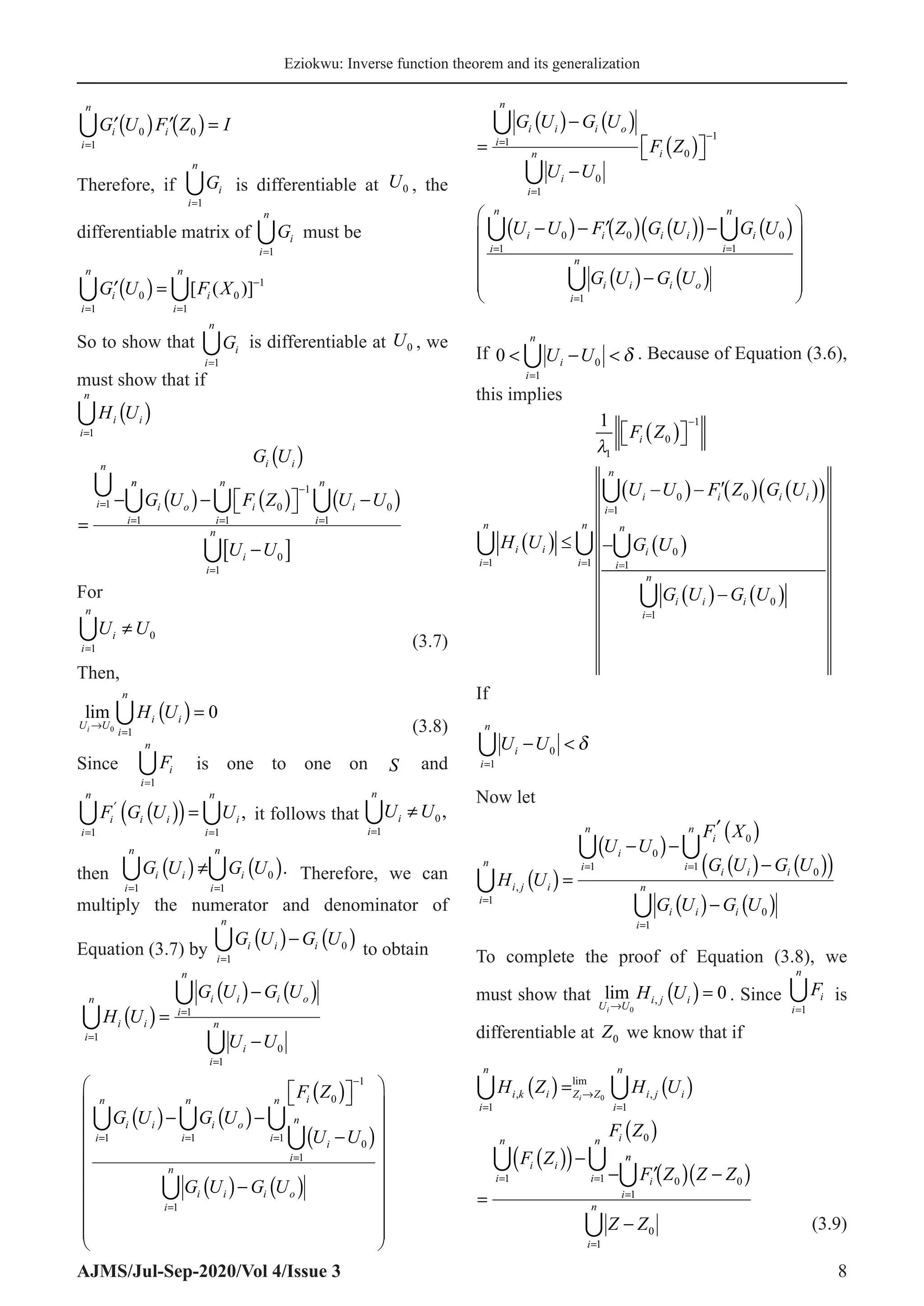 On The Inverse Function Theorem And Its Generalization In The Unitary