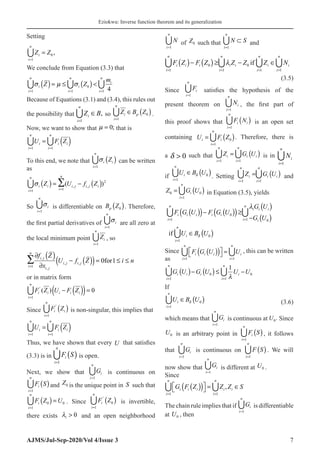 On The Inverse Function Theorem and its Generalization in the Unitary Space | PDF