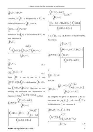 On The Inverse Function Theorem and its Generalization in the Unitary Space | PDF