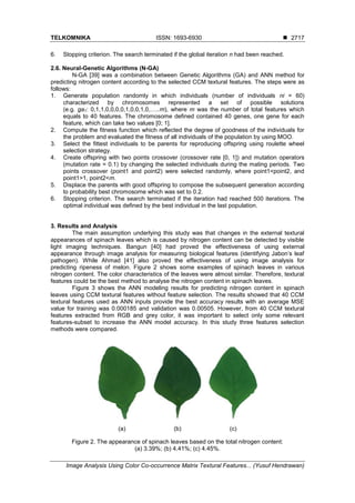 Image Analysis using Color Co-occurrence Matrix Textural Features for Predicting Nitrogen ...
