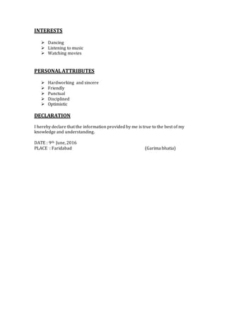 REsume (garima) | DOCX