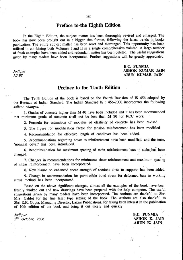 Rcc Designs Reinforced Concrete Structures Punmia | PDF