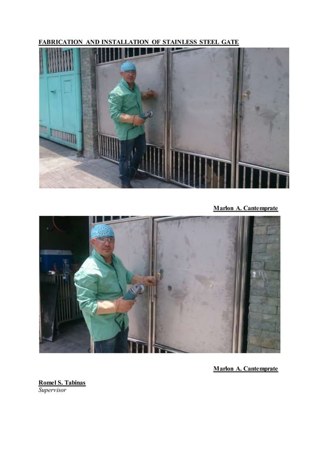 FABRICATION AND INSTALLATION OF STAINLESS STEEL GATE | DOCX