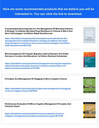 Management Of Micro And Nanoplastics In Soil And Biosolids Sartaj Ahmad ...