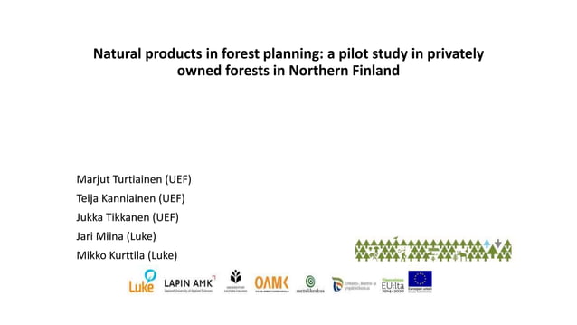 Natural products in forest planning: a pilot study in privately owned ...