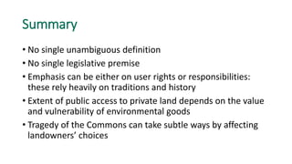 Public right of access to private land: Examples and considerations ...