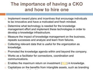 The importance of having a CKO and how to hire one | PPT