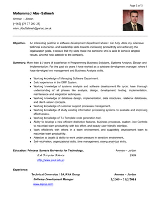 Mohammad_CV | PDF | IT and Internet Support | Internet