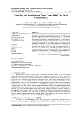 Modeling and Simulation of Three Phase D-SVC for Load Compensation | PDF