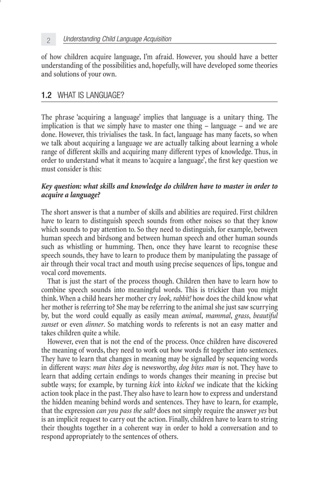 Understanding Child Language Acquisition Caroline Rowland | PDF