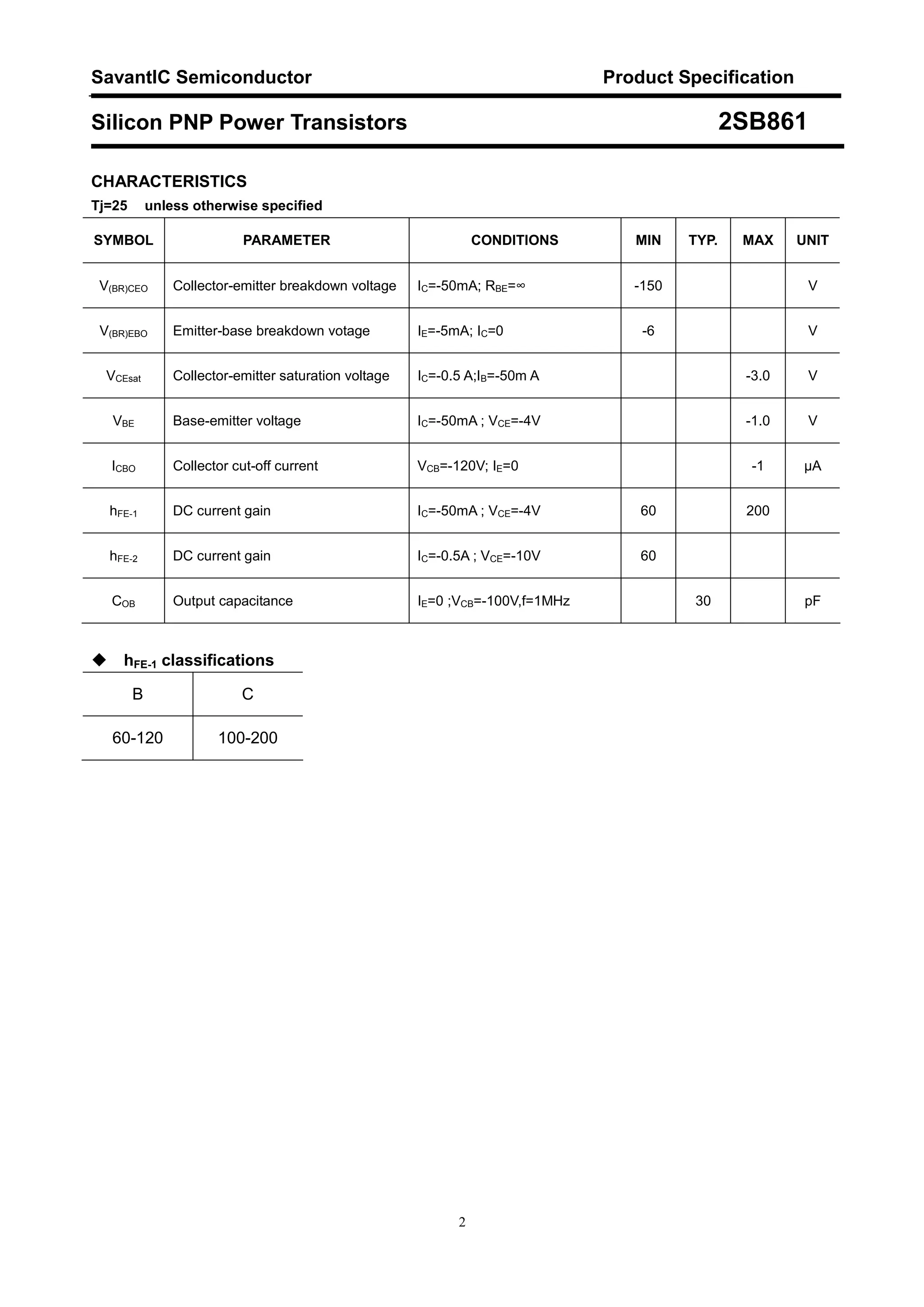 Orignal PNP Transistor 2SB861 B861 861 TO-220 New | PDF