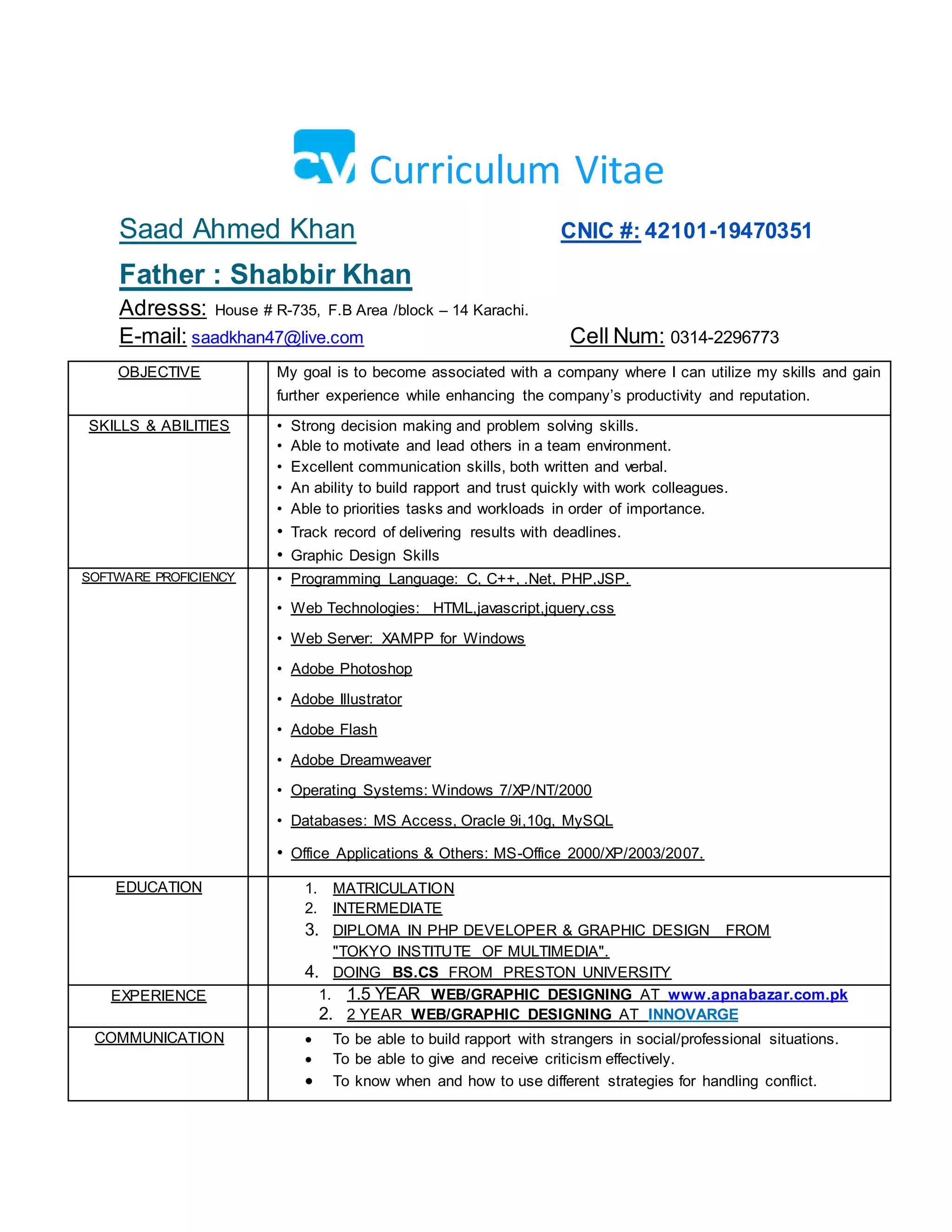 saad cv | DOCX