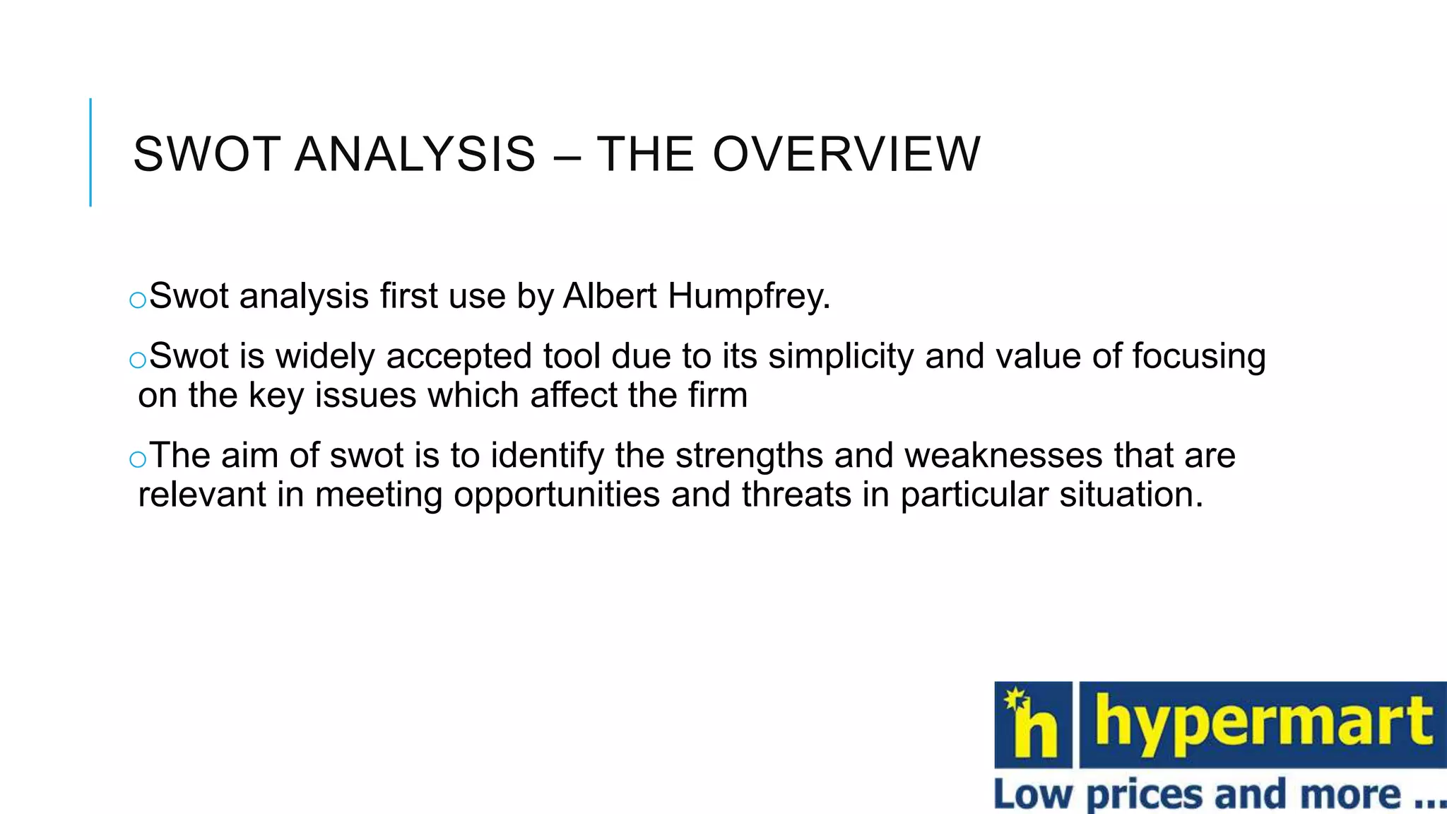 SWOT ANALYSIS OF HYPERMART JOGJA CITY MALL | PPTX