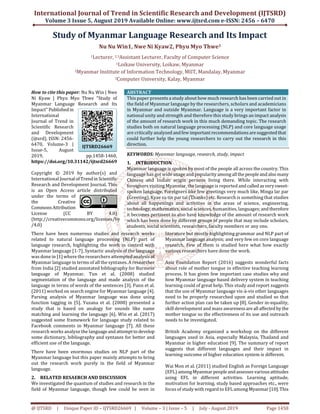 Study of Myanmar Language Research and Its Impact | PDF