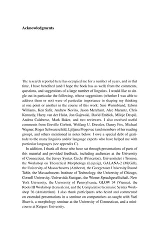 Universals In Comparative Morphology Jonathan David Bobaljik | PDF
