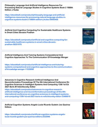 Artificial Cognitive Systems A Primer David Vernon | PDF