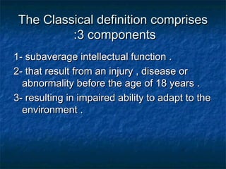 mental retardation power point presentation | PPT