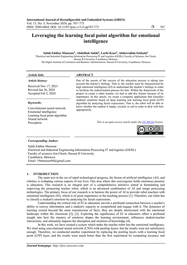 Leveraging the learning focal point algorithm for emotional ...