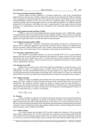 Statistical performance assessment of supervised machine learning algorithms for intrusion ...