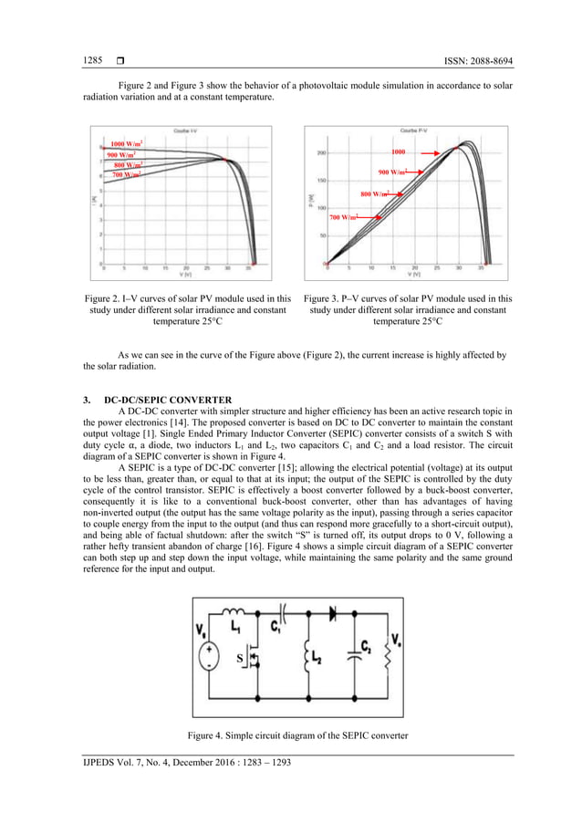 Photovoltaic System with SEPIC Converter Controlled by the Fuzzy Logic | PDF