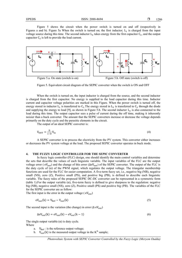Photovoltaic System with SEPIC Converter Controlled by the Fuzzy Logic | PDF