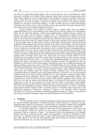Identification and classification of prakriti of human using facial features | PDF