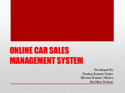 online car sales Management System | PPTX