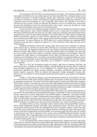 Development of a prioritized traffic light control system for emergency ...