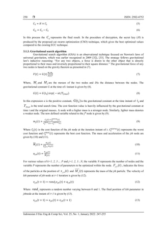 Elliptical curve cryptography image encryption scheme with aid of optimization technique using ...