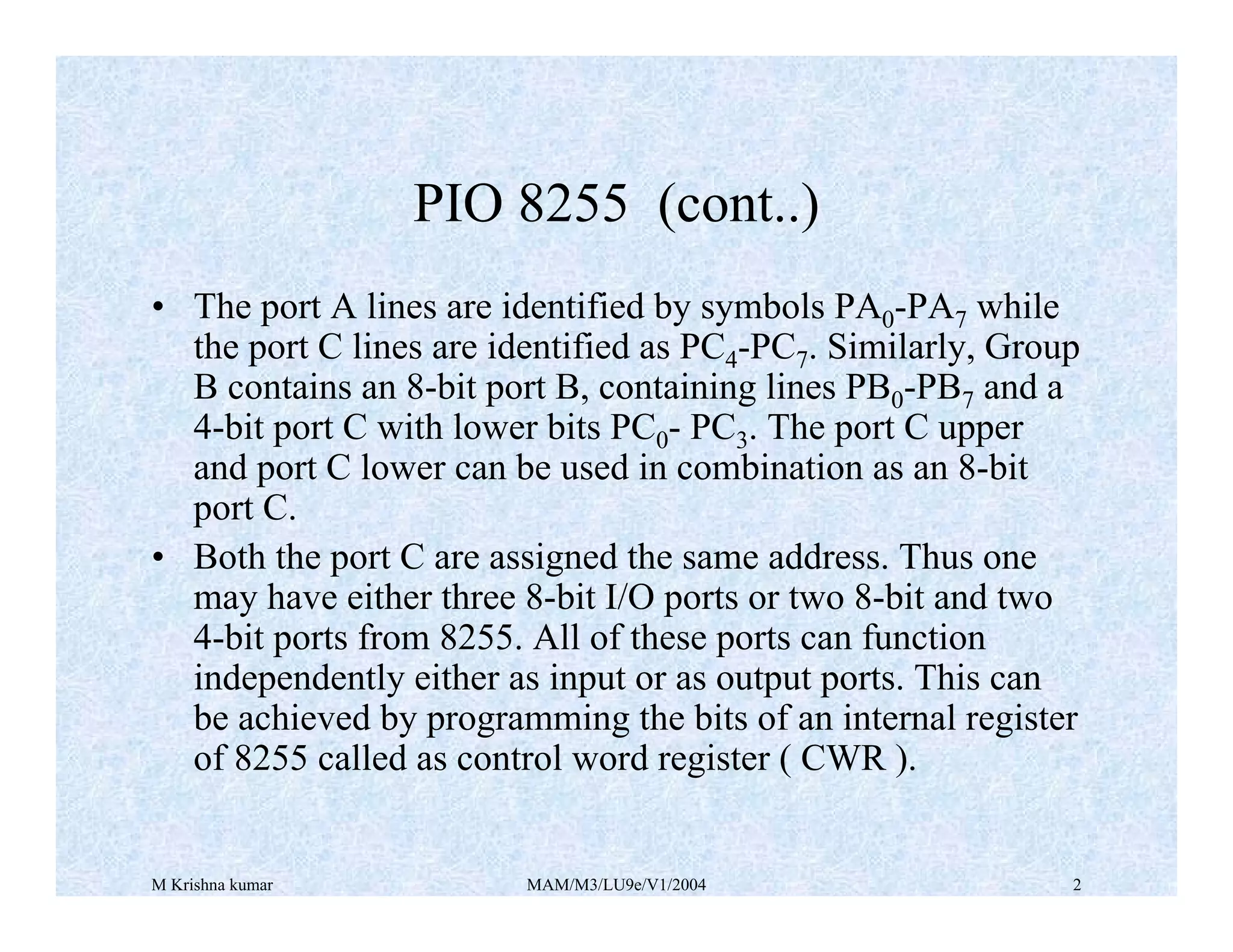 8255 programable io | PDF