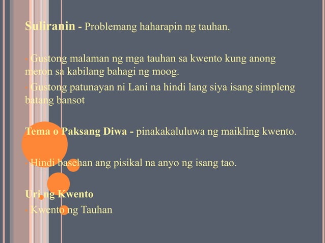 Pagsusuri sa maikling kwentong Bansot (Buod) ni Aurora Cruz | PPTX