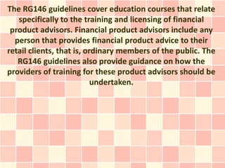 Topics Essential to RG146 Financial Planning Courses | PPT