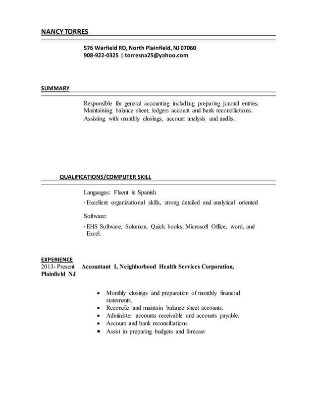 NANCY-RESUME (Torres%2c Nancy) | PDF