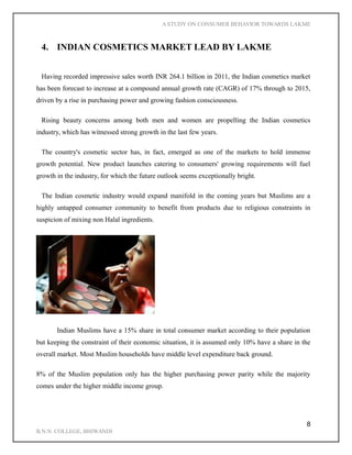 282868534 a-study-of-consumer-behaviour-towards-lakme-im-project-docx | PDF