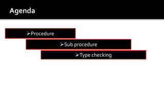 28,29. procedures subprocedure,type checking functions in VBScript | PPT